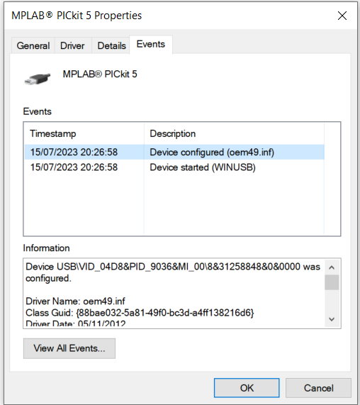 PICkit 5 not connecting