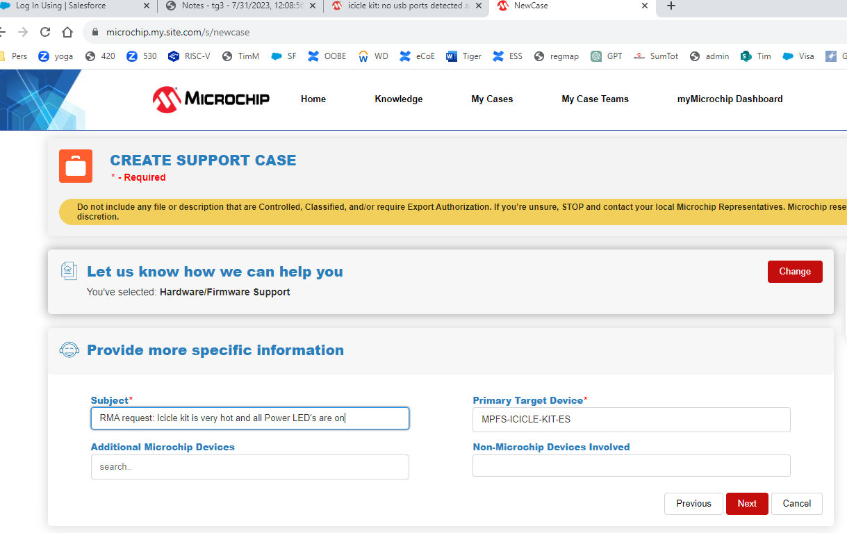 icicle kit: no usb ports detected and the Polarfire SoC chip is burning.
