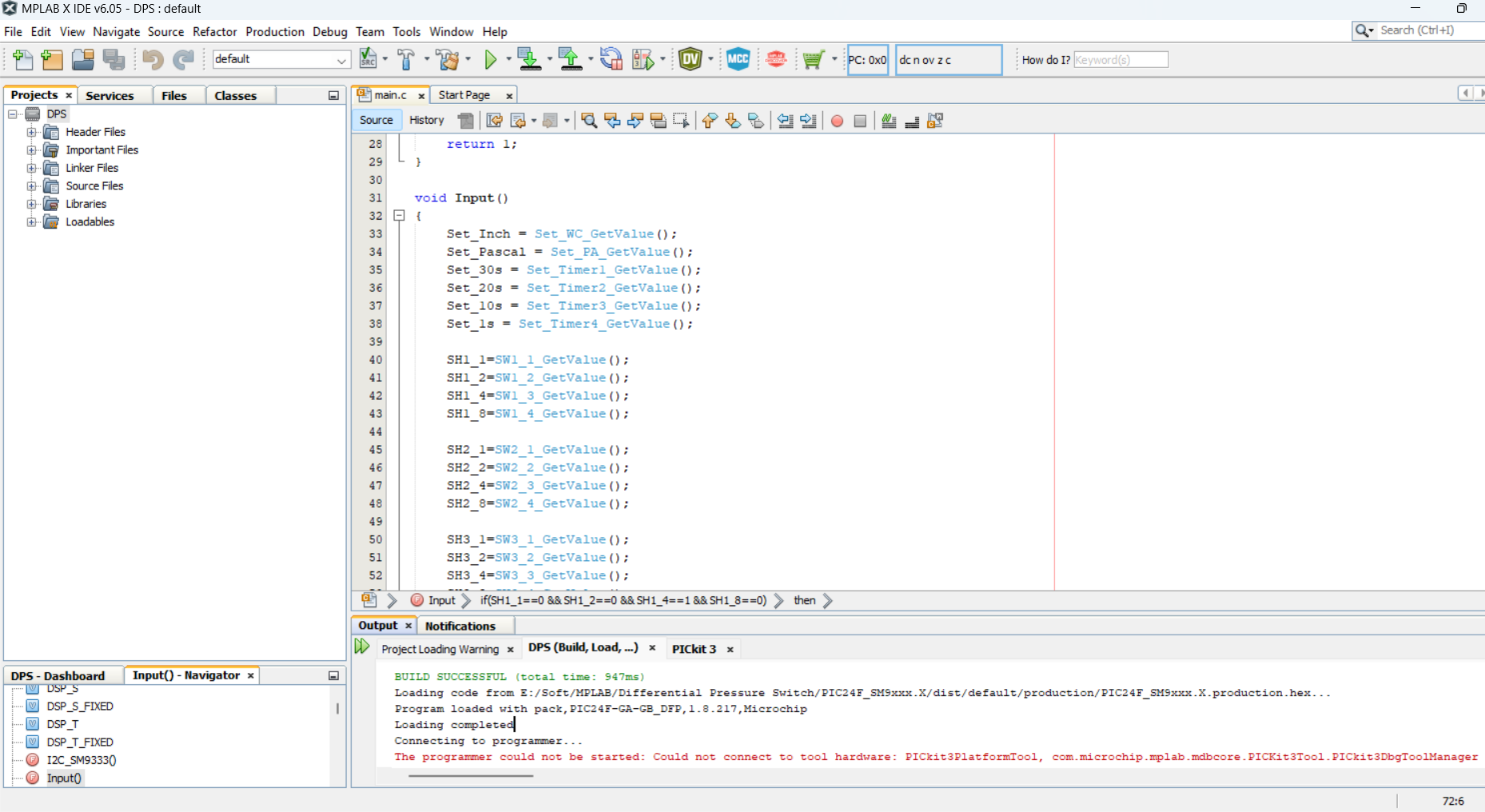 PIC24F with Pickit-3