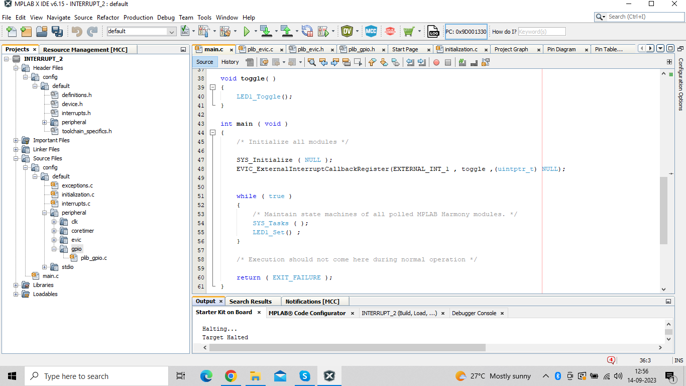 PIC32 USE INTERRUPT With Harmony