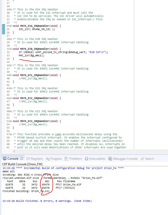 Increase RAM (TCM) size of MiV RV32 PolarFire FPGA