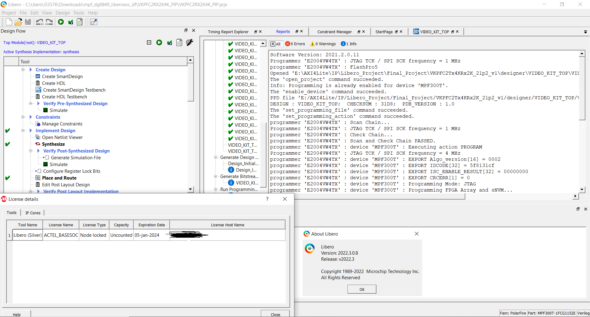 Open demo project failed with Libero SoC Design Suite v2022.3