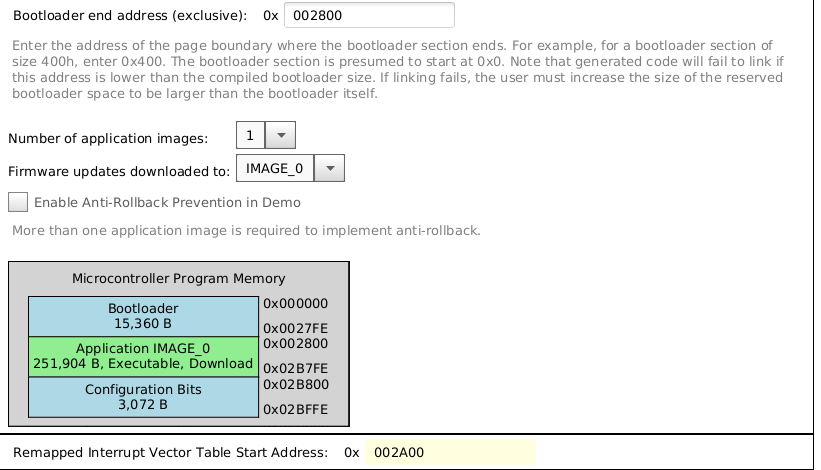 Bootloader Memory Section