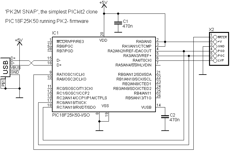 PICkit2 clone with PIC18F25K50