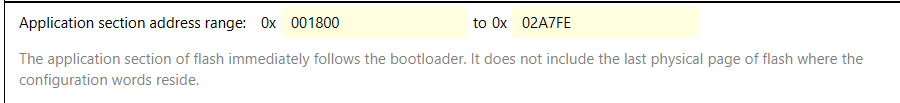 Bootloader change application memory range