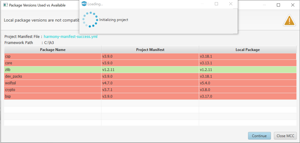 I want to load 2 packages of Harmony v3 but they have different ...