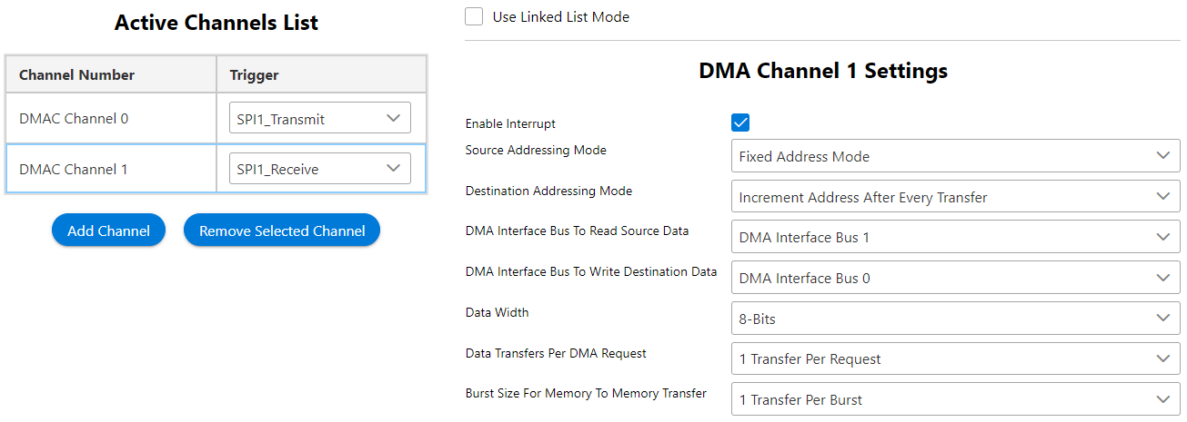 SAMV71 - Configuring XDMAC and SPI to read a chunk of data without inter byte delay?