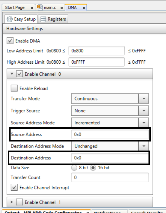 How to configure DMA in MPLAB X IDE v6.20 to take a buffer from RAM and ...
