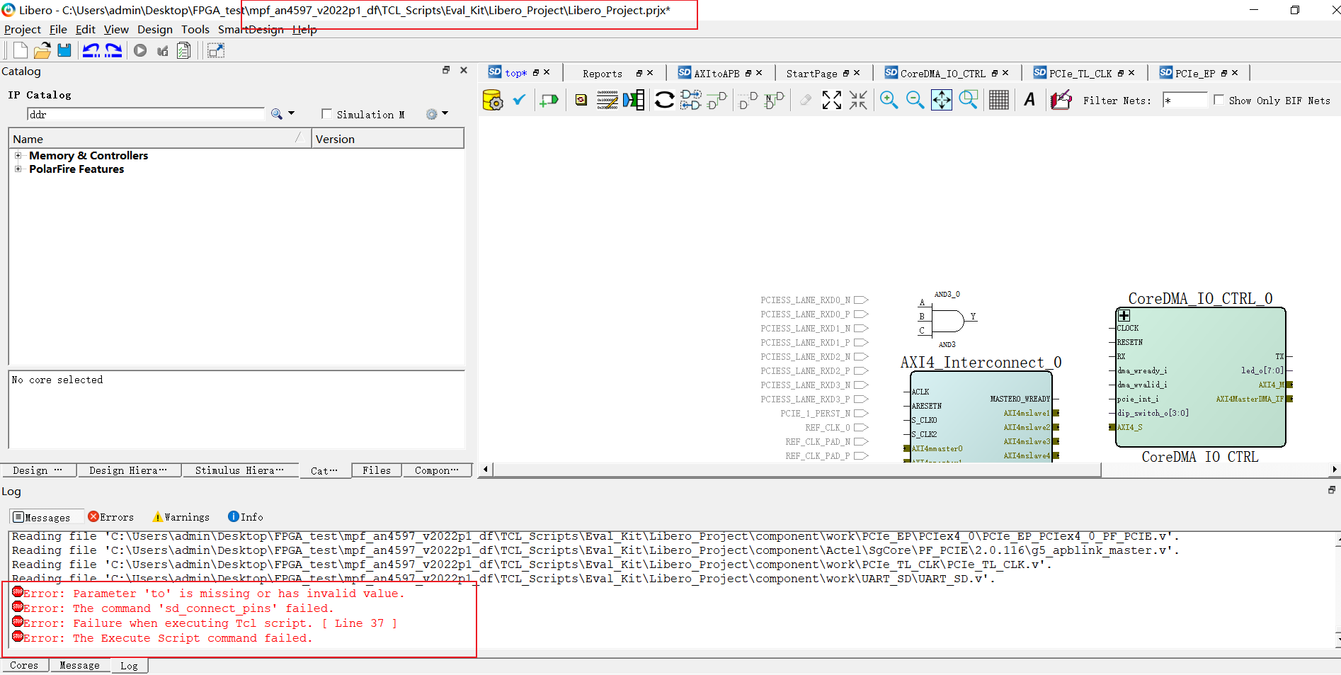 libero 2022.1 perform pcie dma demo