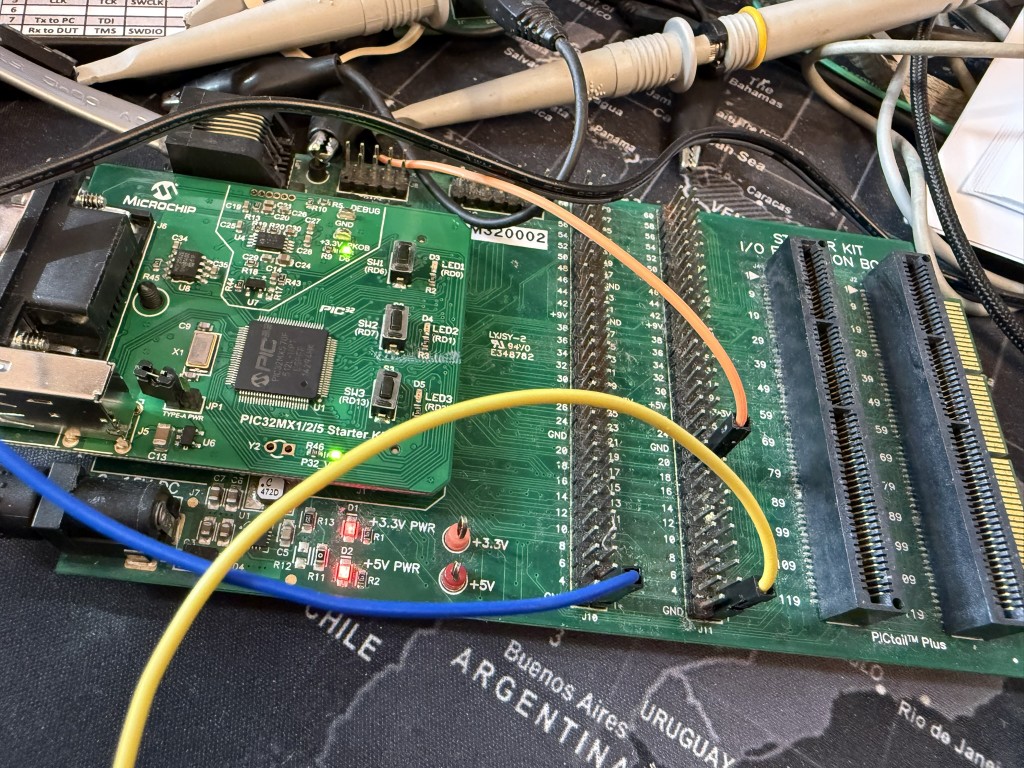 PIC32 GPIO pin outputing square wave when set to high